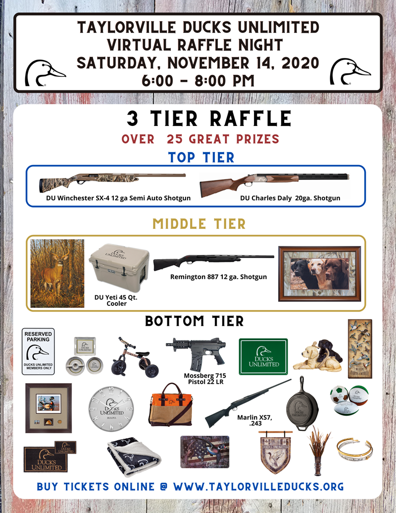 Taylorville Virtual Raffle Night: Sat, Nov 14, 2020